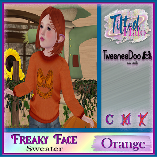 Second Life Marketplace - ~TH~ Tweeneedoo Freaky Face Sweater - Orange