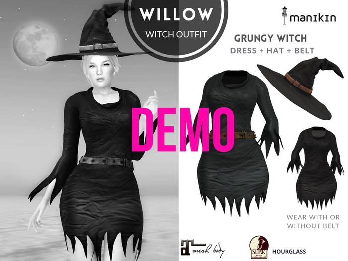 Second Life Marketplace - Manikin - Willow - Witch Outfit - DEMO