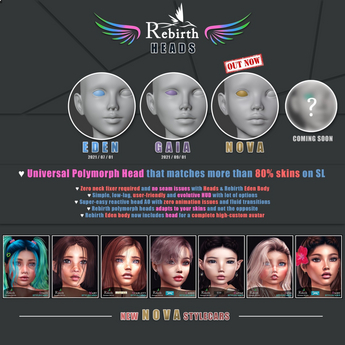 Second Life Marketplace - REBIRTH Mesh Head ~ Nova