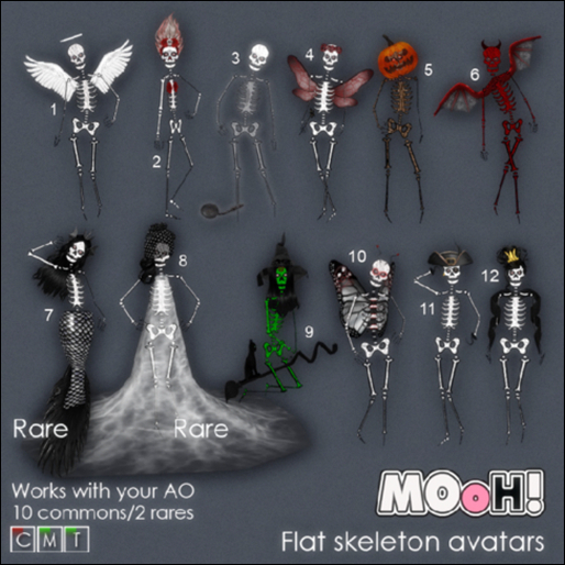 Second Life Marketplace - 11 MOoH! Flat skeleton avatar Pirate