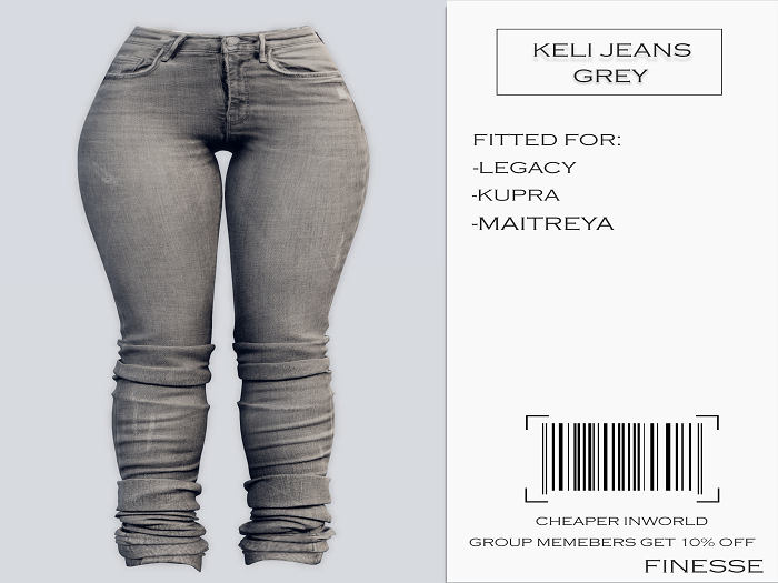 Second Life Marketplace - Keli Jeans (Grey Denim)