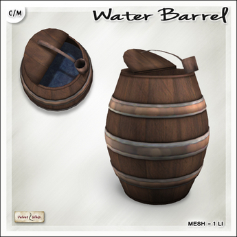 Second Life Marketplace - [V/W] Water Barrel - Medieval Fantasy cask ...
