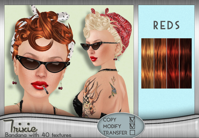 Second Life Marketplace - /artilleri/ Trixie hair *reds*