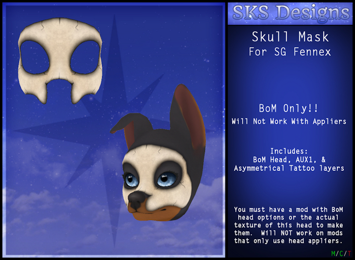 Second Life Marketplace - SKS Skull Mask SG Fennex