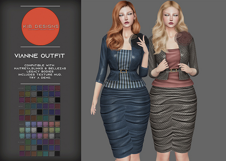 Second Life Marketplace - KiB Designs - Vianne Outfit FATPACK