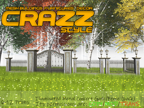 Second Life Marketplace - :::CR'S::: - Illuminated Metal Concert Gate ...