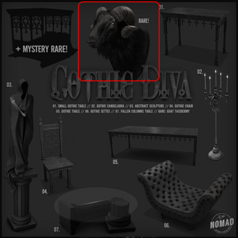 Second Life Marketplace - NOMAD // GOTHIC DIVA // Goat Taxidermy RARE