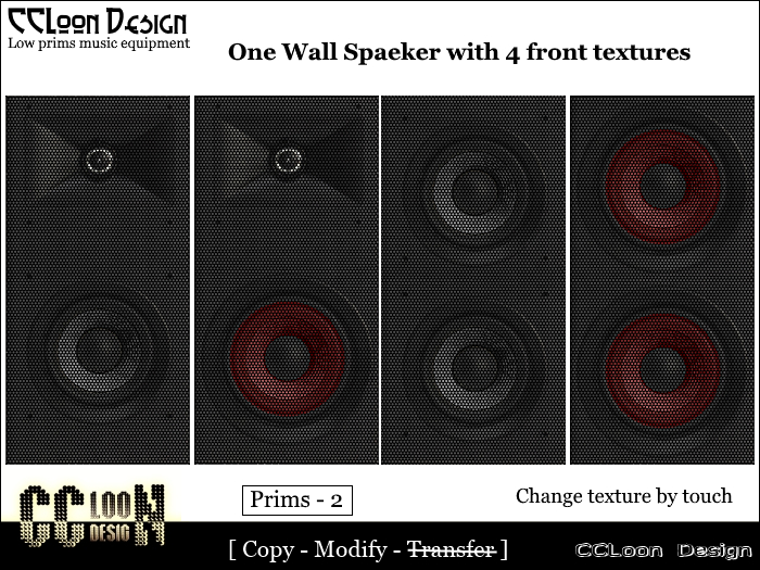 Second Life Marketplace - CCLoon Design - Wall Change Texture Speakers ...