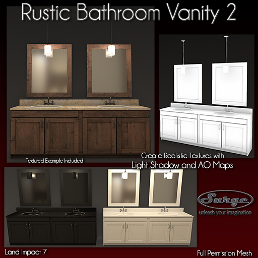 Second Life Marketplace - Rustic Bathroom Vanity 2 - Full Permission ...