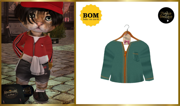 Second Life Marketplace - *DB* DINKIES JAMESON BOM SWEAT JACKET* teal