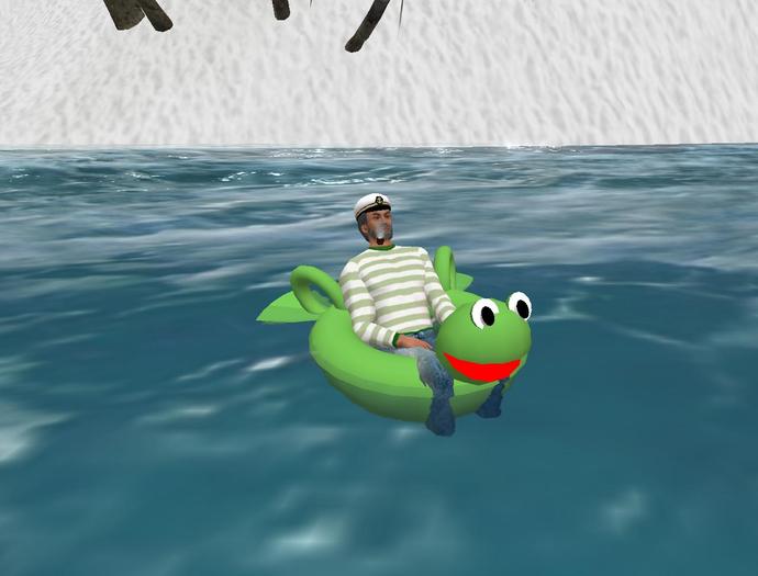 Second Life Marketplace - Frog Tube Float With Paddle Animation