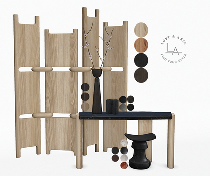 Second Life Marketplace - Loft & Aria - Ledger Console Table - Cherry