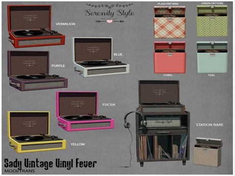 Second Life Marketplace - Serenity Style- Sady Vintage Record Player PURPLE