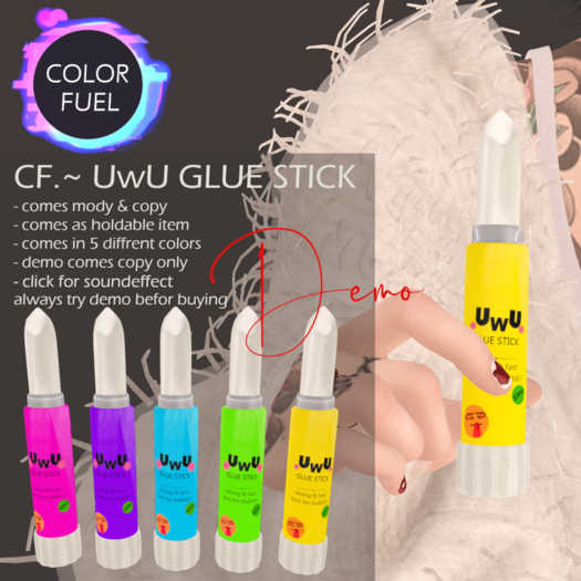 Second Life Marketplace - CF.~ UwU Glue Stick Lip Balm DEMO