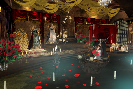 Second Life Marketplace - Phantom of Opera ~ Gold Mirror ~ Red Drape