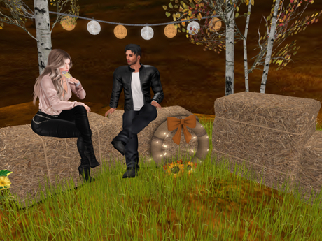Second Life Marketplace - AUTUMN SKYBOX + BENCH HAY BALE TREE'S 20X20