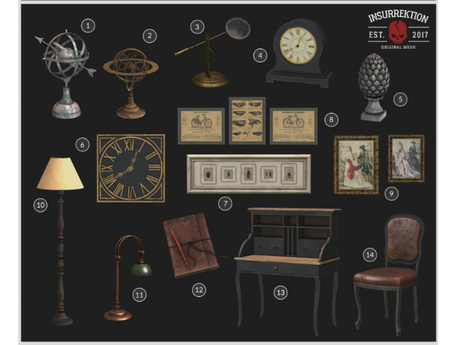 Second Life Marketplace - [IK] Ruby Home Office - 06. Wall Clock - COMMON