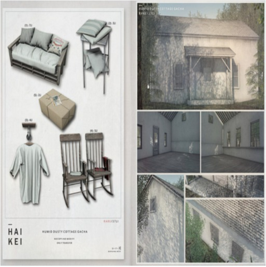 Second Life Marketplace - :HAIKEI: Humid dusty cottage gacha {1}