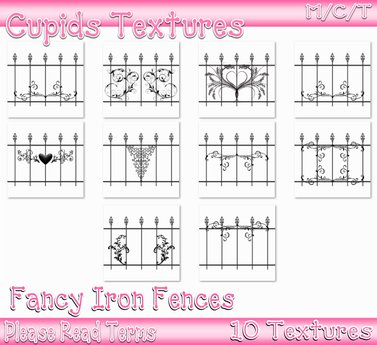 Second Life Marketplace - *CUPIDS*10 Fancy Iron Fences Textures