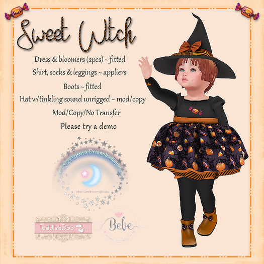 Second Life Marketplace - OUD Sweet Witch TDB BBT Fitted