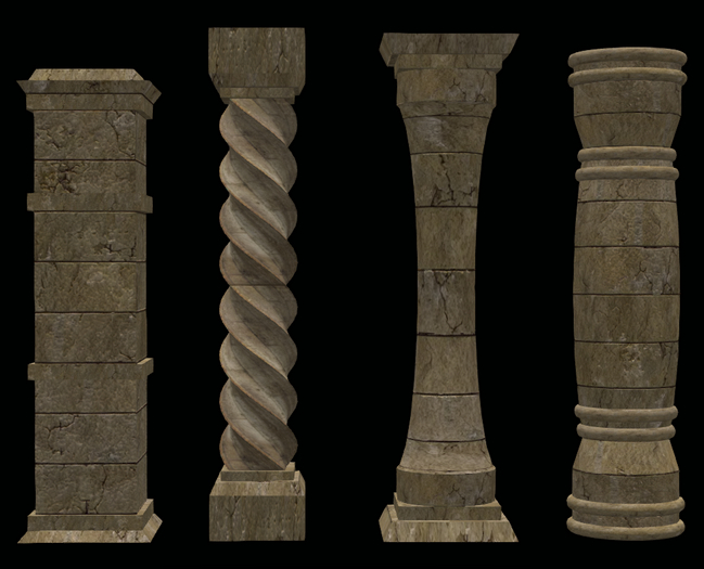 Second Life Marketplace - Ancient Stone column & pillar textured normal ...