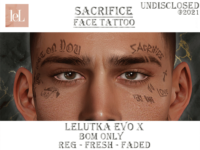 Second Life Marketplace - Sacrifice Face Tattoo Evo x