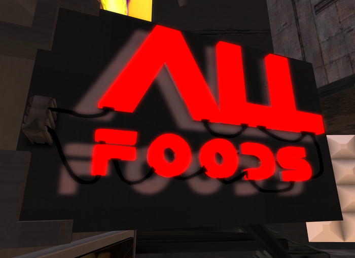 Second Life Marketplace - All Foods sign neon mesh