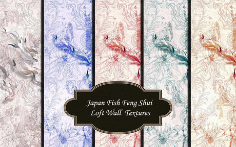 Second Life Marketplace - Japan Fish Feng Shui Wall texture(No seamless)