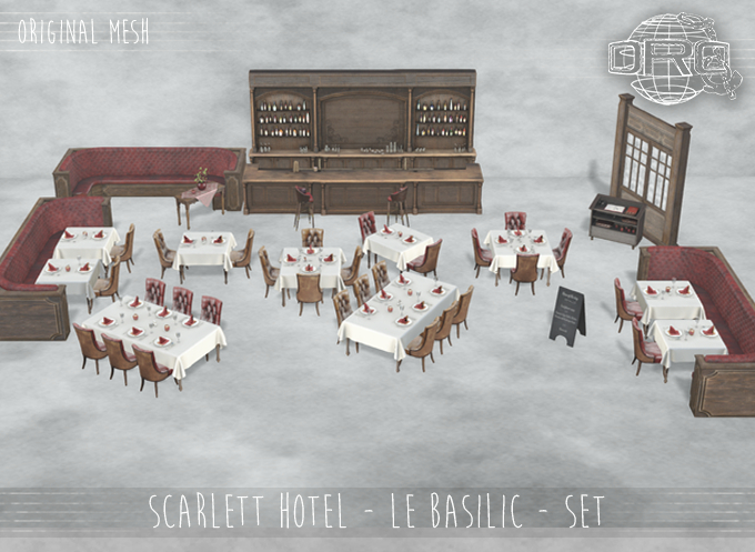 Second Life Marketplace - -DRD- Scarlett Hotel - Le Basilic set (add)