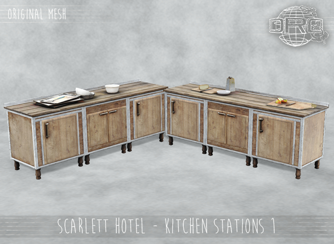 Second Life Marketplace - -DRD- Scarlett Hotel - Kitchen stations 1 (add)