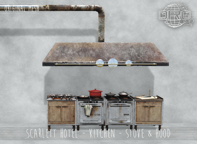Second Life Marketplace - -DRD- Scarlett Hotel - Kitchen - Stove & hood ...