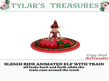 Second Life Marketplace - .:TT:. SLEIGH RIDE ANIMATED ELF WITH TRAIN add me