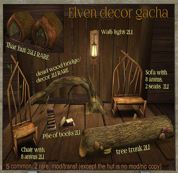 Second Life Marketplace - BananaN Elven Decor Gacha - Thar hut (Boxed) RARE