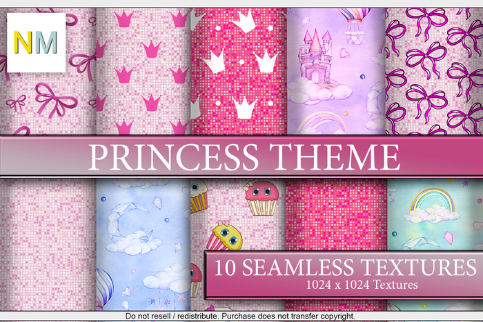 Second Life Marketplace - Princess Theme Kit 10 Seamless Textures NM ...