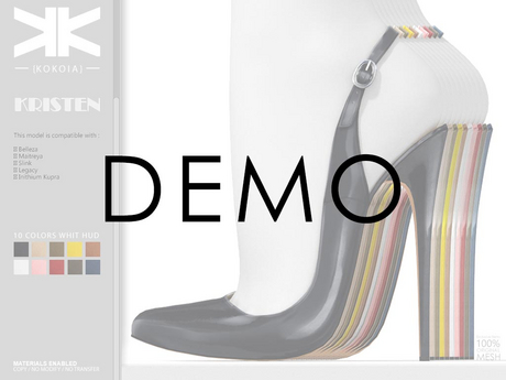 Second Life Marketplace - Demo :: Kristen :: Woman Shoes :: 10 Colors ...