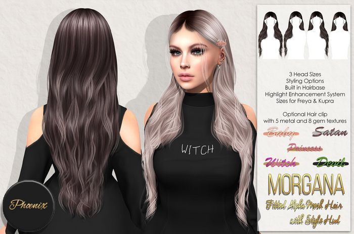 Second Life Marketplace - :::Phoenix::: Morgana Hair Ginger Styles (add me)