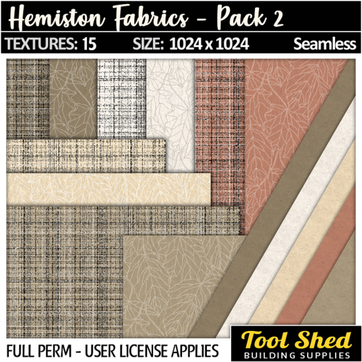 Second Life Marketplace - Tool Shed - Hemiston Fabrics - Pack 2 - Fall ...