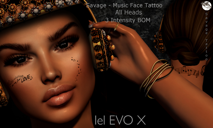 Second Life Marketplace - Savage - Music Face Tattoo - Add.