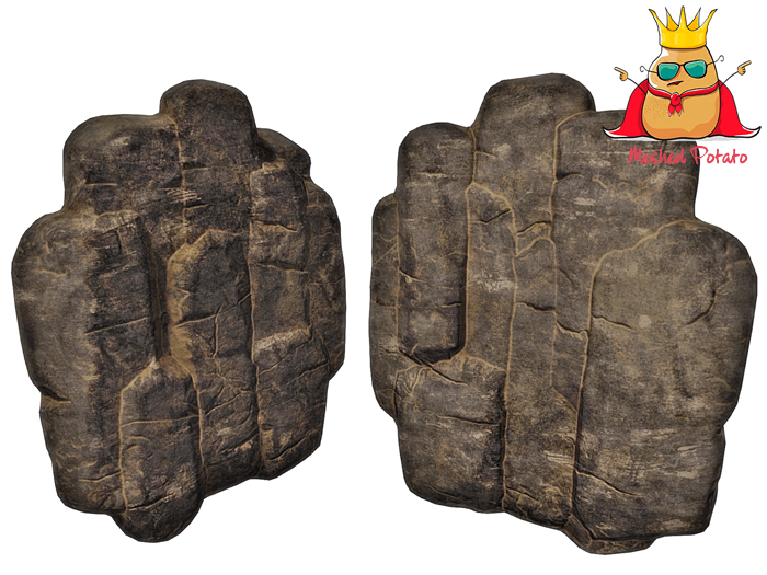 Second Life Marketplace - Meshed Potato - Rock Wall - Full Perm Mesh