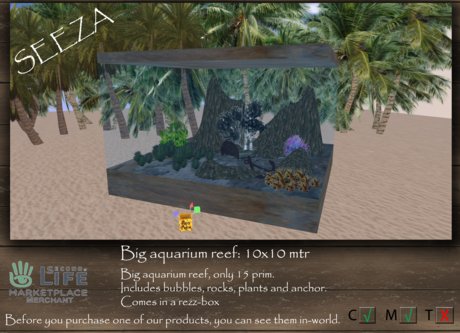 Second Life Marketplace - Seeza Big Aqua reef - Copy/Mod. (Rezzbox)