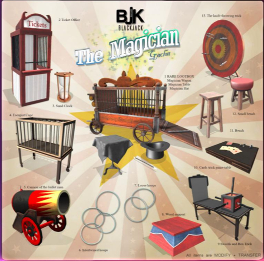 Second Life Marketplace - BJK * Magician - Swords and Box Trick