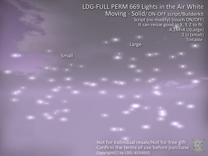 Second Life Marketplace - LDG-FULL PERM 669 Lights in the Air White ...