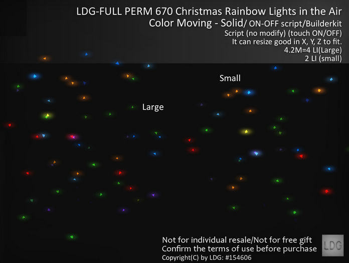 Second Life Marketplace - LDG-FULL PERM 670 Christmas Rainbow Lights in ...