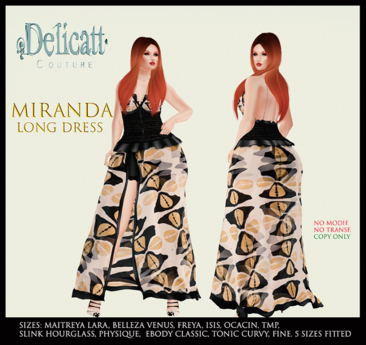 Second Life Marketplace - #PROMO#Delicatt Couture - Miranda Long dress 1.1