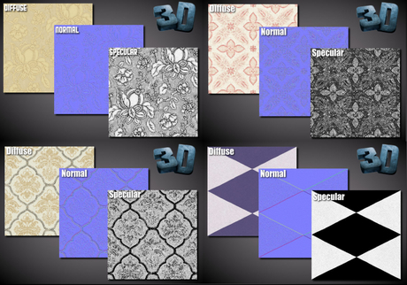 Second Life Marketplace - Wallpaper Pack 004 3D Textures Full Perm