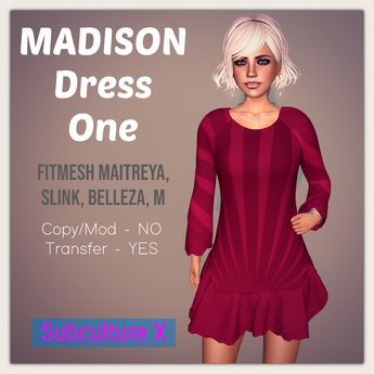 Second Life Marketplace - SUBCULTURE X - MADISON Dress One