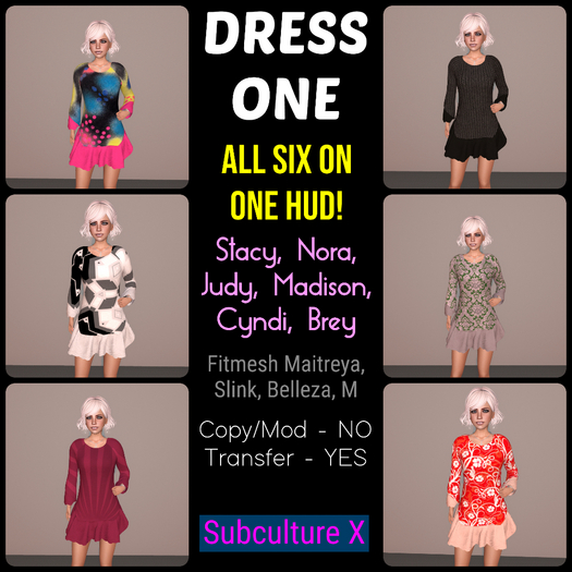Second Life Marketplace - SUBCULTURE X - Dress One With HUD