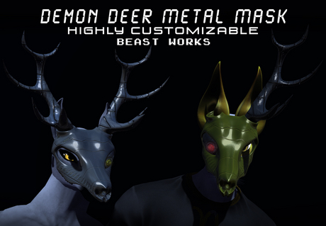 Second Life Marketplace - [Beast Works] Demon Deer Metal Mask
