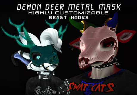 Second Life Marketplace - [Beast Works] Demon Deer Metal Mask