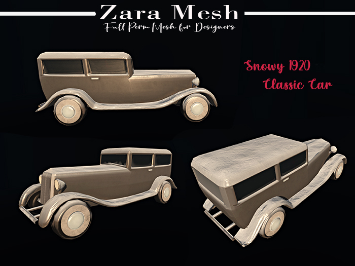 Second Life Marketplace - ZM - Snowy 1920 Classic Car - FULL PERM MESH